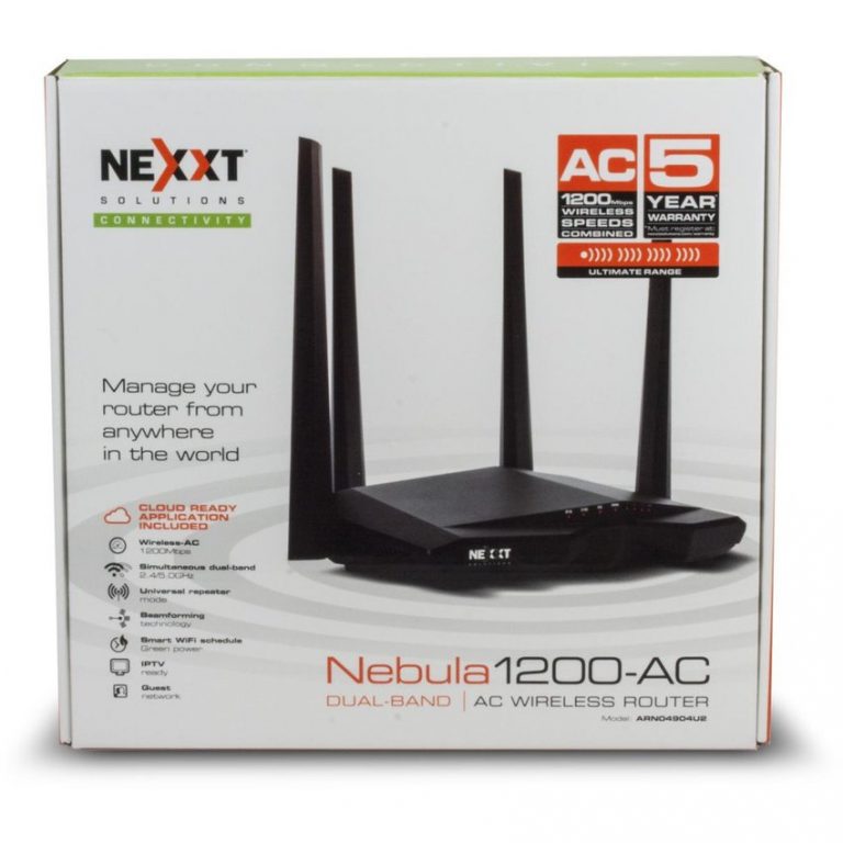 Nexxt Wireless router 3-port switch (Nebula 1200-AC ) - Prismatic ...